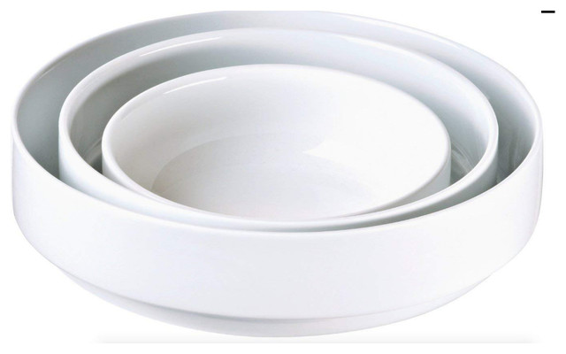 Pulsiva Porcelain Round 3-Piece Stackable Bowls Ronno, 14x5 cm ...