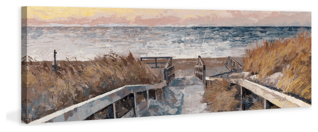 "Inviting Walkway" Painting Print on Wrapped Canvas, 15x5 - Beach Style ...
