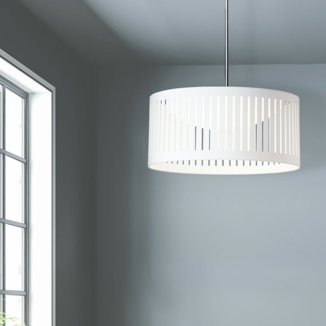 LED Slit Drum Shade, White - Transitional - Pendant Lighting - by ...