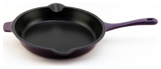 Neo 10" Cast Iron Fry Pan, Purple - Contemporary - Frying Pans And ...