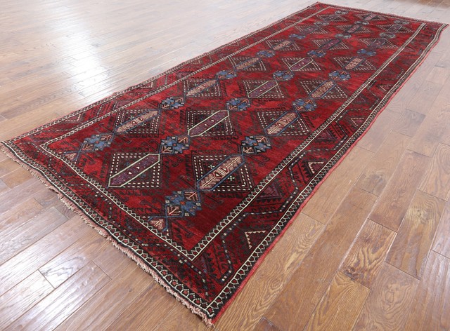 Authentic Persian Oriental Runner P2756, Red, 5'1"x13'2", 5'1"x13'2 ...