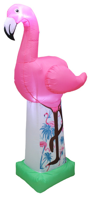 6' Tall LED Inflatable Giant Flamingo Yard Decoration - Tropical ...