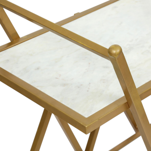 Adair Marble Bar Cart - Contemporary - Bar Carts - by GDFStudio | Houzz