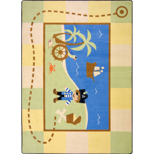Lil' Pirate 3'10" x 5'4" area rug in color Multi - Tropical - Kids Rugs ...