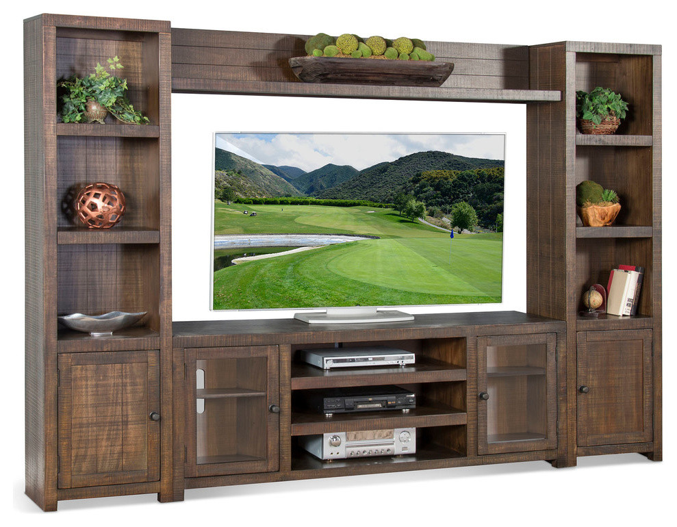 Homestead Entertainment Wall - Rustic - Entertainment Centers And Tv ...