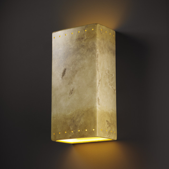Ambiance Really Big Rectangle/Perfs, Outdoor Wall Sconce, Greco ...
