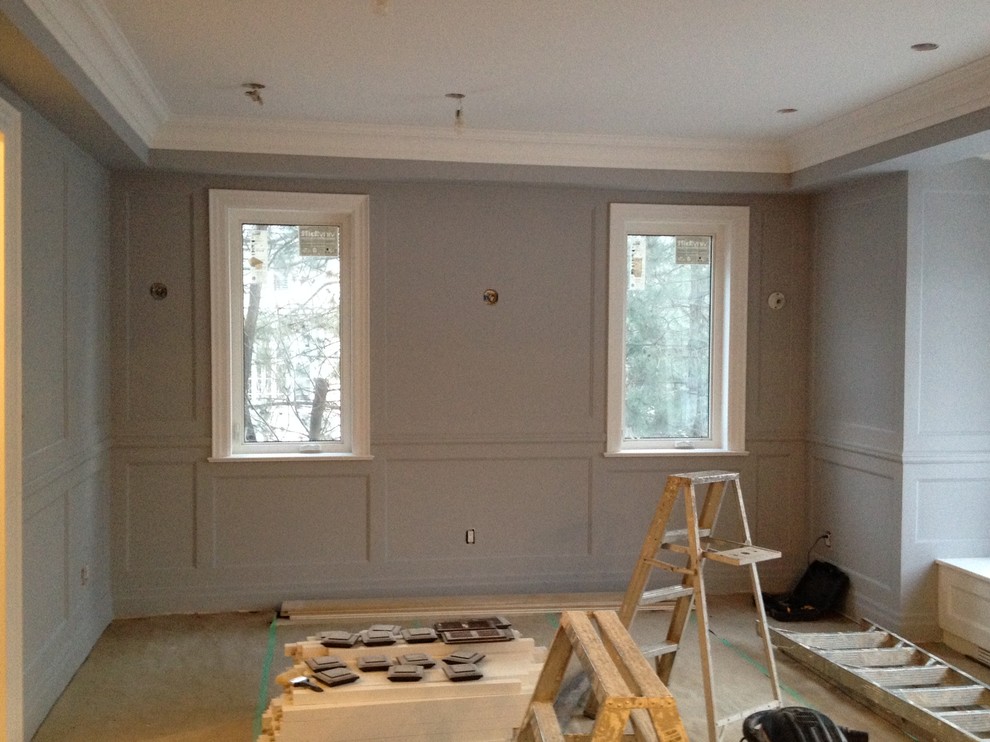 Wainscotting and window painting