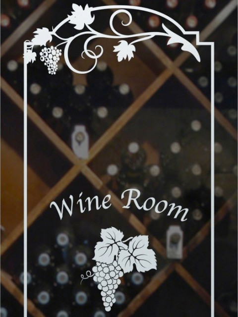Wine Door - Grape Cluster Grape Ivy with Text - Primed - 28" x 80 ...