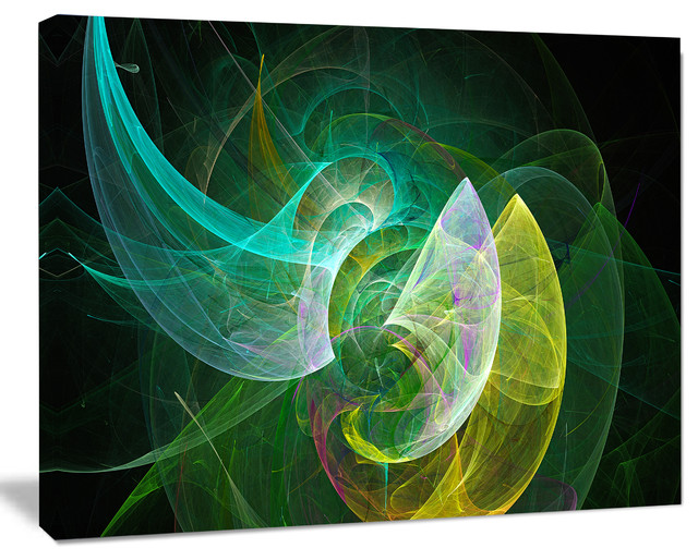 Green Mystic Psychedelic Texture, Abstract Art on Canvas, 20"x12"x1 ...