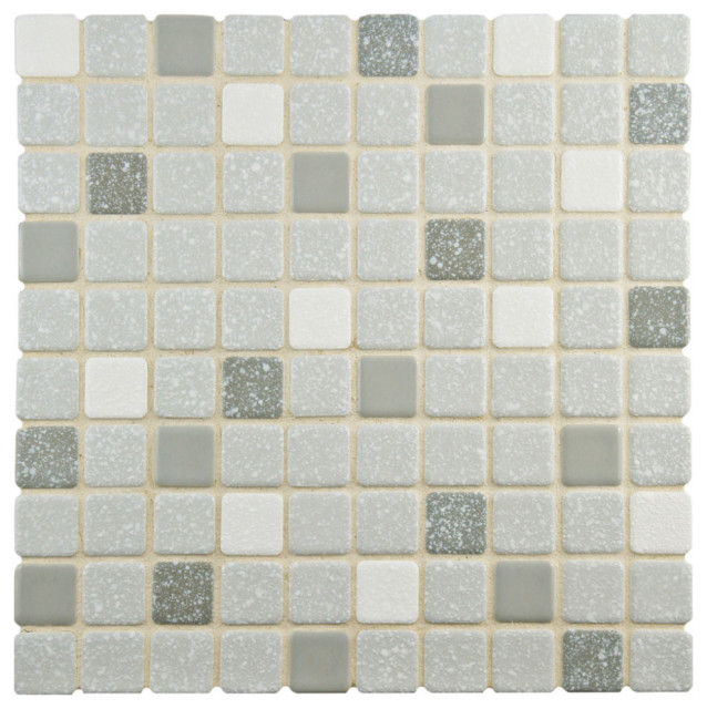 Crystalline Mosaic Floor and Wall Tile, Grey, Sample - Contemporary ...