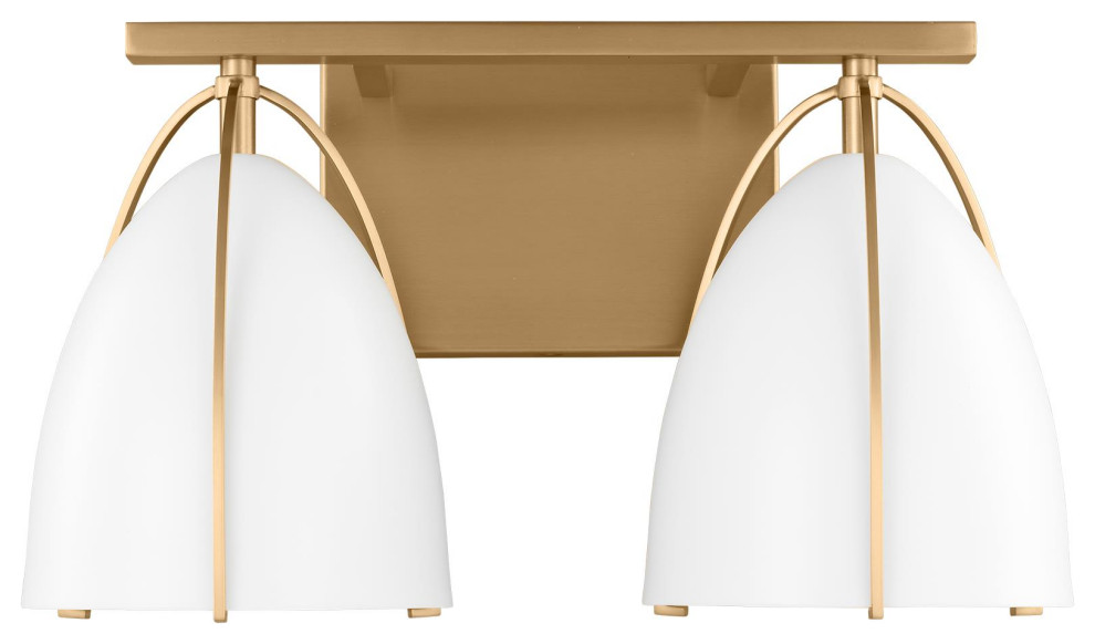 Norman Two Light Wall / Bath, Satin Brass - Transitional - Bathroom Vanity Lighting - by ...