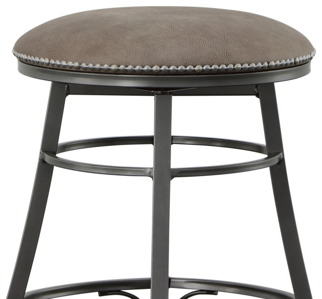Bali Backless Swivel Bar Chair Grey, Counter Stool - Industrial - Bar Stools And Counter Stools ...