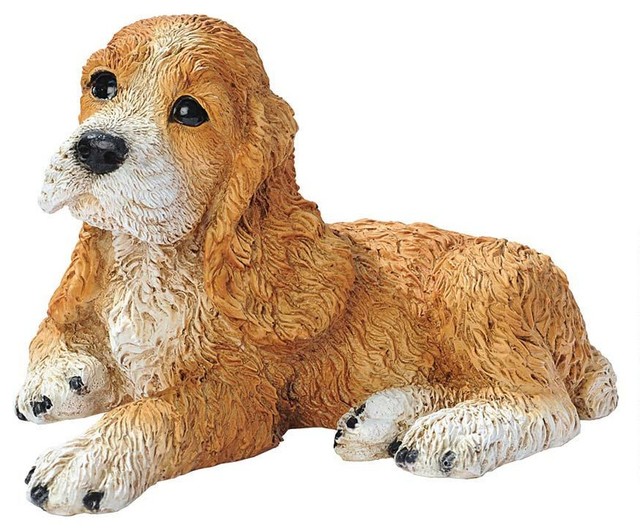 Cocker Spaniel Puppy Dog Statue Sculpture Figurine - Traditional ...