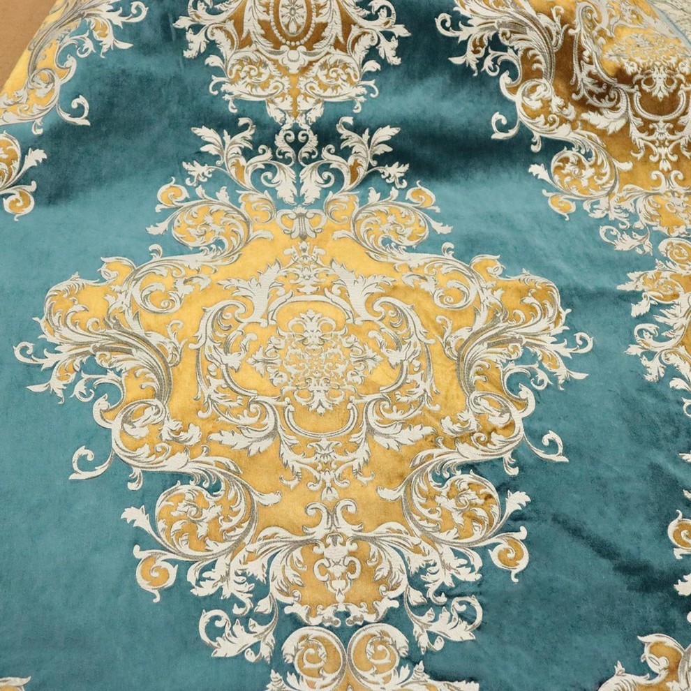 Buckingham Imperial Pattern Velvet Upholstery Fabric, Royal - Victorian ...