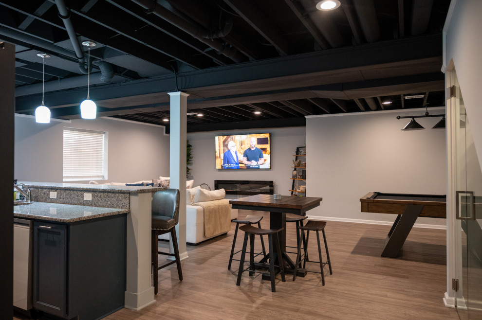 Finished Basement with Full Bar/Kitchen, Wine Room and More in Troy, MI ...