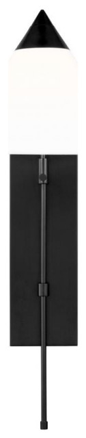 Franklin Wall Sconce, 1-Light, Deep Bronze, White Linen Shade, 25.63 ...