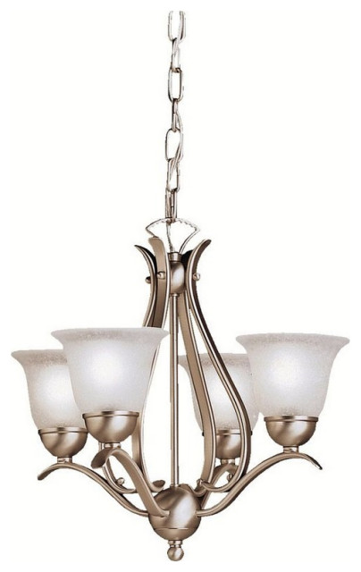 Traditional Four Light Chandelier in Brushed Nickel Finish - Chandelier ...