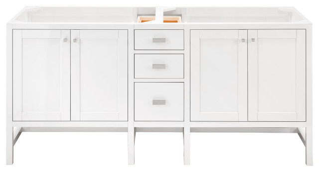 Addison 72" Double Vanity, Glossy White - Transitional - Bathroom ...