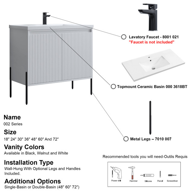 Flutie 36" Bathroom Vanity Kit - Transitional - Bathroom Vanities And ...