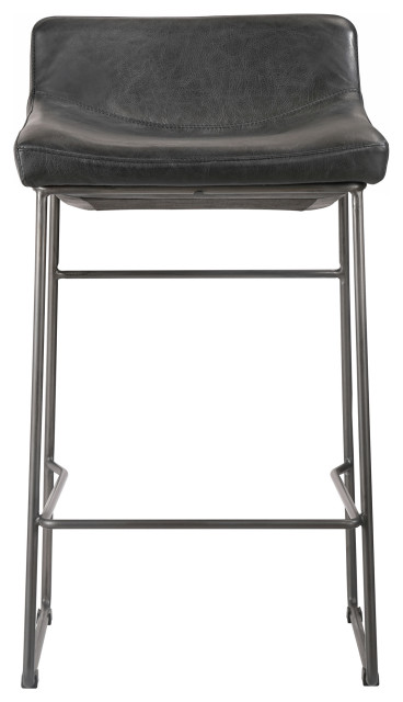 Starlet Counter Stool Onyx Black Leather -M2 - Contemporary - Bar ...