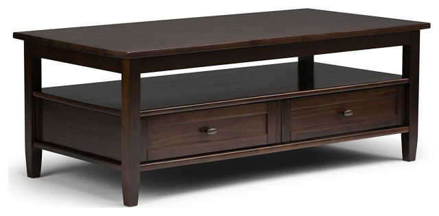 Rectangular Coffee Table, Drawers & Open Compartment - Transitional ...
