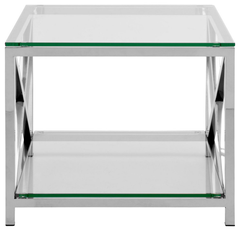 Liliah Glass Top End Table - Contemporary - Side Tables And End Tables ...