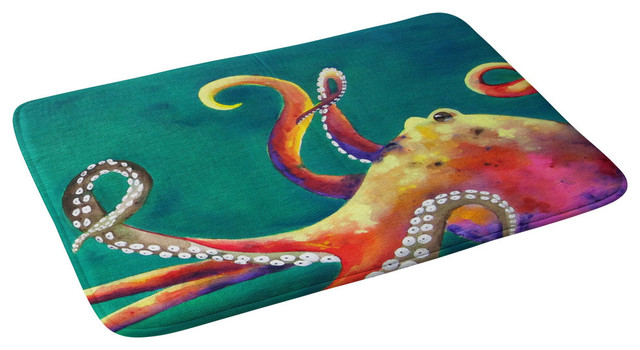 Clara Nilles Mardi Gras Octopus Memory Foam Bath Mat, 24"x36", 24"x36 ...