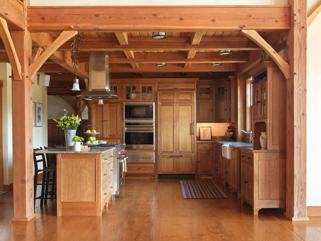 Timber Frame Ski Home - Rustic - Kitchen - Burlington - by Peregrine ...