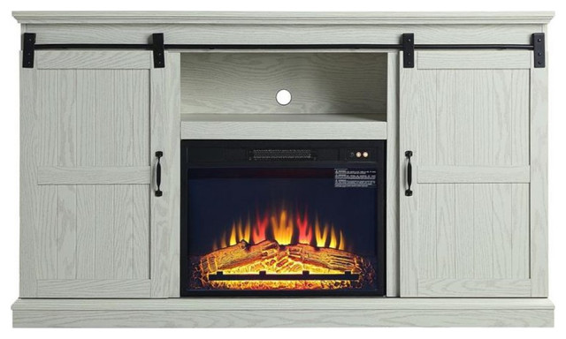 Manhattan Comfort Myrtle Wood Fireplace with Media Wire Management in ...