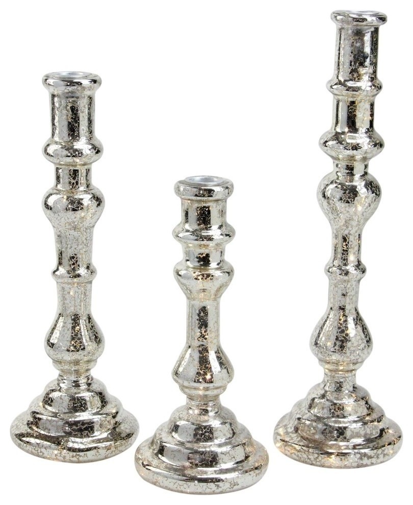 Golden Sparkles Battery Operated LED Lighted Candle Holders, 3-Piece ...