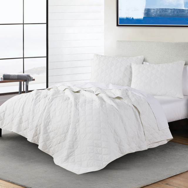 Anne Klein 100% Cotton Diamond Quilt Set, Twin - Transitional - Quilts ...