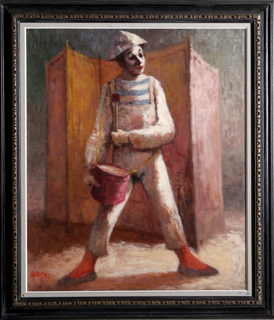 Philippe Alfieri "Clown and Drum II" Oil Painting - Contemporary ...