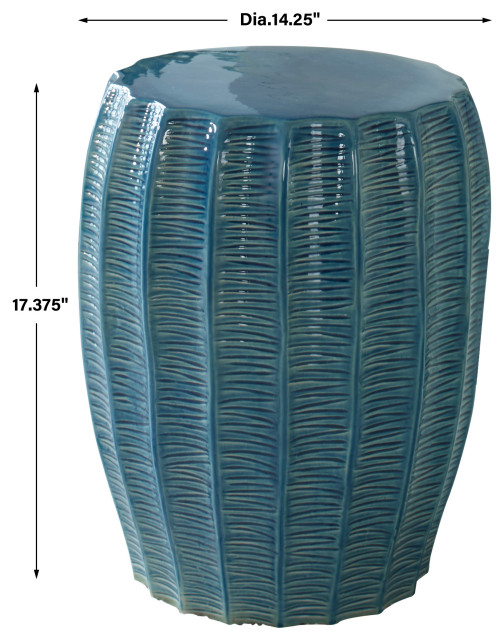 Harbor Aque Blue Garden Stool - Contemporary - Accent And Garden Stools - by Ownax | Houzz