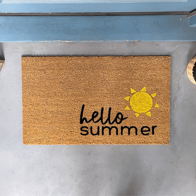 Hello Summer Sun Doormat - Contemporary - Doormats - by Nickel Designs ...