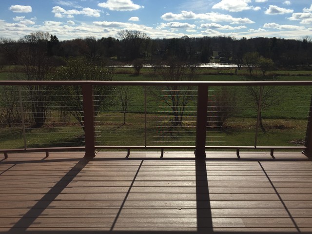 Oconomowoc Radius Timbertech deck with Azek cable railing system ...