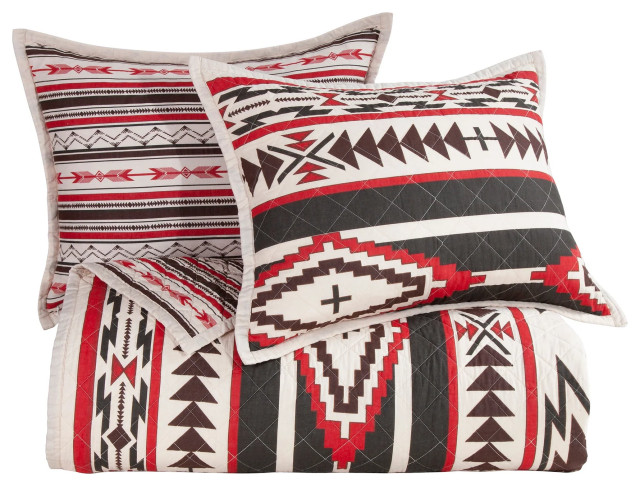 Coal Creek Aztec Quilt Set, Full/Queen - Southwestern - Quilts And ...