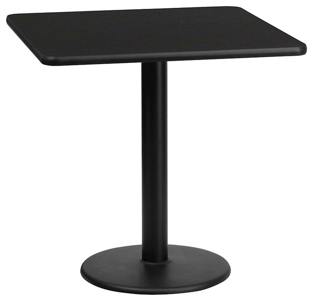 Square Black Table Top XU-BLKTB-2424-TR18-GG, Table Height ...