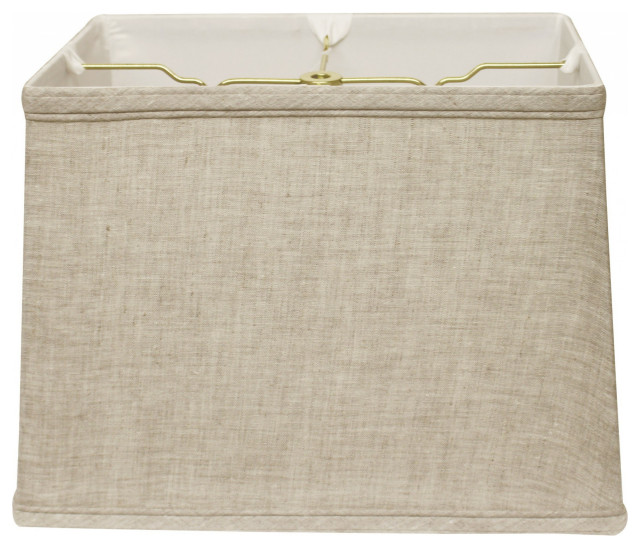 14" Cream Throwback Rectangle Linen Lampshade - Transitional - Lamp ...