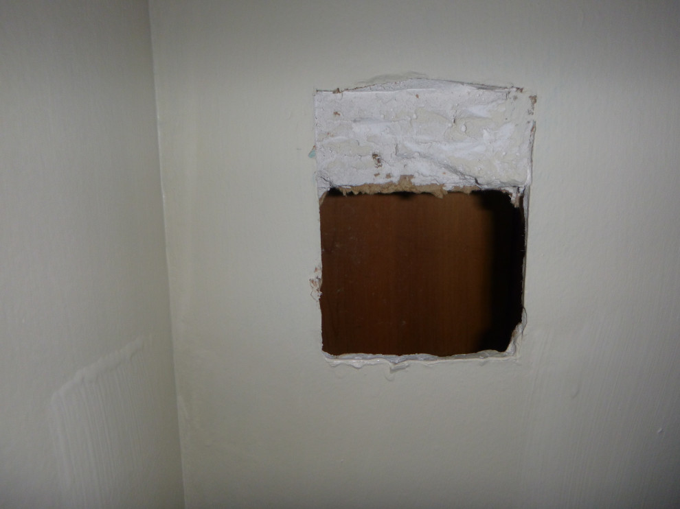 big rectangle hole in closet