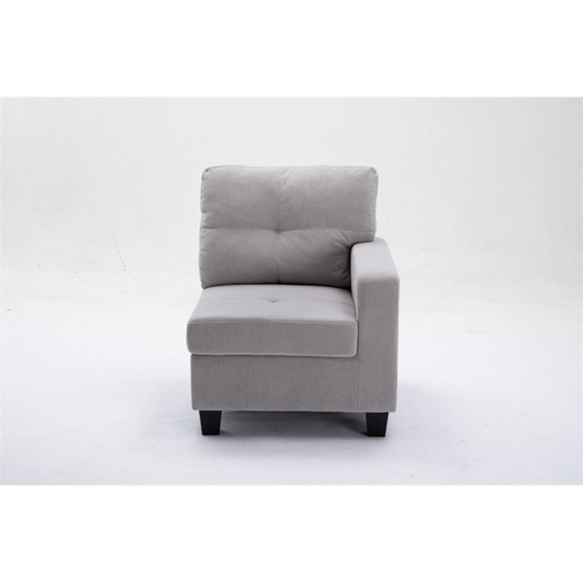 Pemberly Row 6pc Modern Solid Wood Modular Sectional Sofa Couch in ...