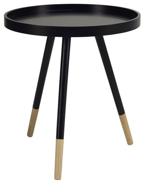 Innis Round Tray Side Table, Black - Midcentury - Side Tables And End ...