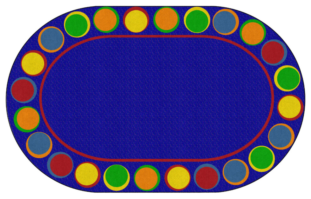 Flagship Carpets VA307-45A 7'6"X12' Oval Sitting Spots Primary ...