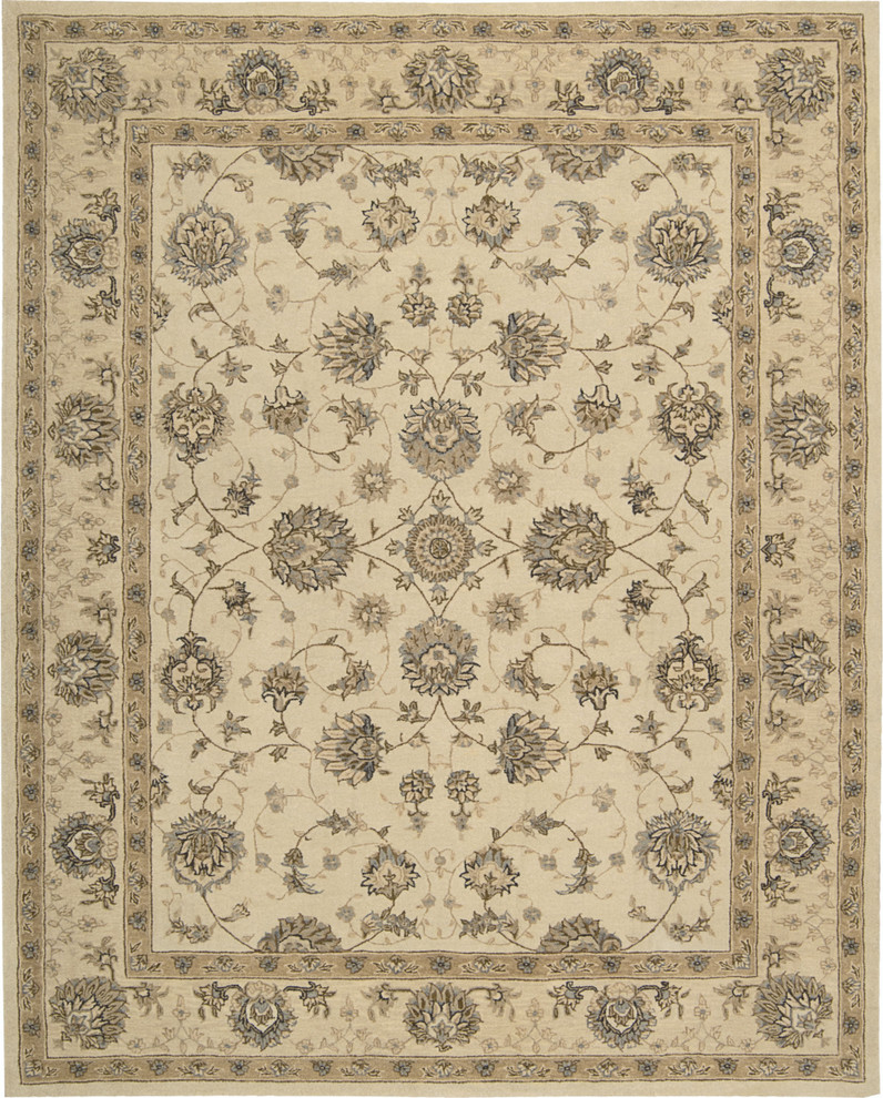Nourison Heritage Hall Rectangle Rug, Cream, 7'9"X9'9" - Traditional ...