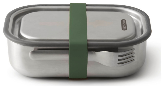 Black+Blum Large Olive Stainless Steel Lunch Box - Transitional ...