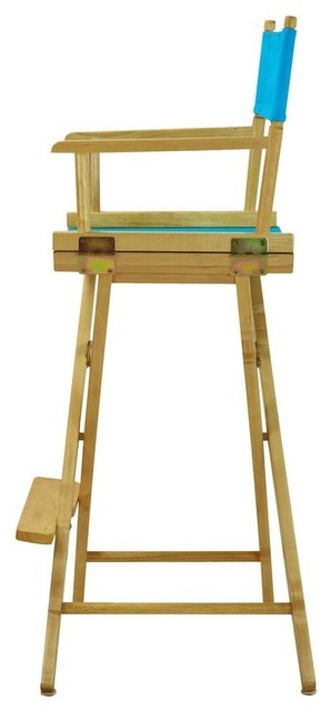 30" Director's Chair, Natural Frame, Turquoise Canvas - Contemporary ...