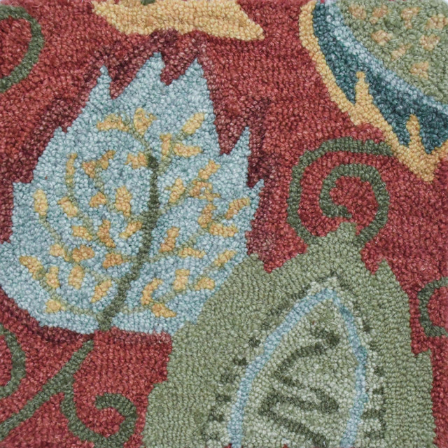 Fall Foliage Wool Hand Tufted Rug, 7' Round - Contemporary - Area Rugs ...