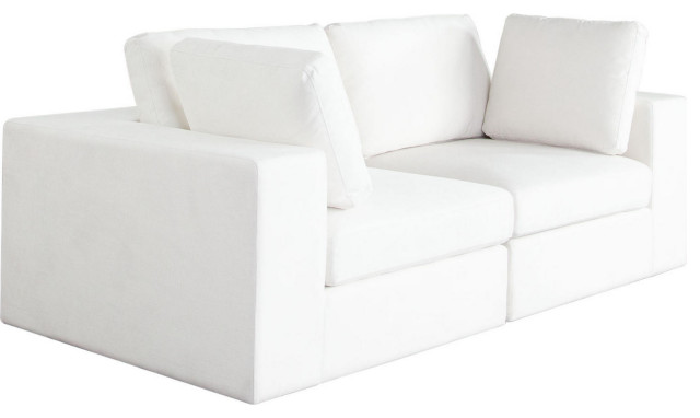 Muse 2PC Modular Sofa in Mist White Performance Fabric by Diamond Sofa - Transitional ...