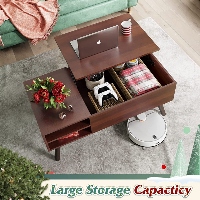 Lift Top Coffee Table with Storage, Hidden Compartment and Adjustable ...