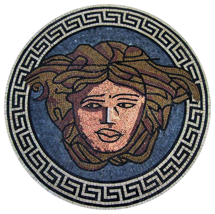 Versace Medallion Mosaic Illustration, 36" x 36" - Contemporary - Tile ...