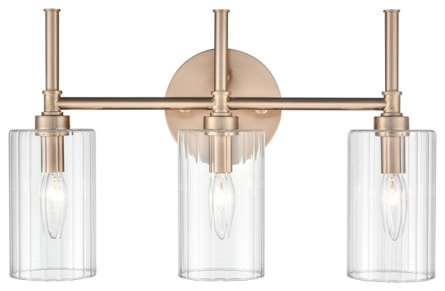 3 Light 19" Modern Gold Bathroom Vanity Light - Transitional - Bathroom ...